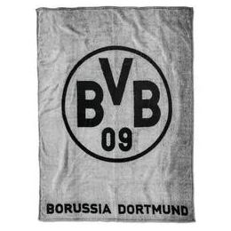 BVB 17820300 - BVB-Fleecedecke, Borussia Dortmund, grau, 150x200cm