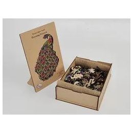 Craft Buddy PUZZWD-02 - Wooden Jigsaw Puzzle, Preening Peacock, Pfau, Holzpuzzle, A3