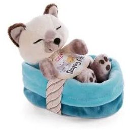 Nici - Sleeping Pets - K&auml;tzchen Siamkatze 12cm im K&ouml;rbchen