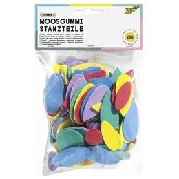 Folia Moosgummi-Stanzteile FORMEN, 200 Teile, verschiedene Farben & Formen