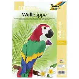 Folia Bastell-Wellpappe E-Welle 25x35cm, 10 Blatt farbig