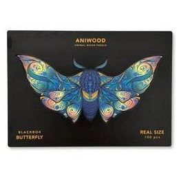 Aniwood J2320M - Animal Wood Puzzle, Blackbox Butterfly M, Schmetterling, Holz-Puzzle, 150 Teile