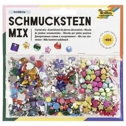 Folia Schmuckstein Mix RAINBOW &uuml;ber 800 Teile, Formen, Gr&ouml;&szlig;en & Farben sortiert
