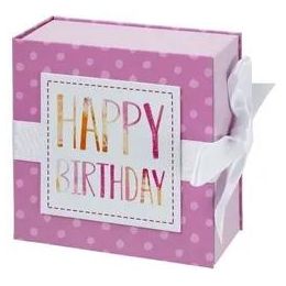 Geschenkschachtel mit Band 13 x 13 cm Happy Birthday
