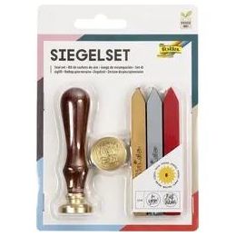 Folia Siegel Set inkl. Holzgriff, 2x Siegelmotiven, 3x Siegelwachs