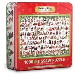 Eurographics 8051-0939 - Holiday Dogs Tin, 1.000 Blech Puzzle