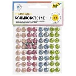 Folia Schmucksteine GLITTERY CHARM, selbstklebend, 64 St&uuml;ck