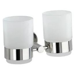 Wenko Zahnputzbecherhalter Duo Mod. Bosio Edelstahl gl&auml;nzend, rostfrei