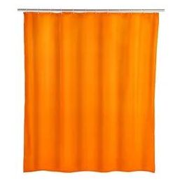 Wenko Anti-Schimmel Duschvorhang Uni Orange, aus 100 % Polyester