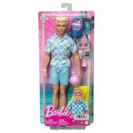 Mattel Blonde Ken-Puppe mit Badehose und Strand-Accessoires