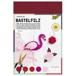 Folia Bastelfilz TON IN TON MIX, 150g/m2, 20x30cm, 10 Blatt, rot