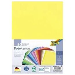 Folia Fotokarton 300g/m2 DIN A4, 50 Blatt, 10 Farben sortiert