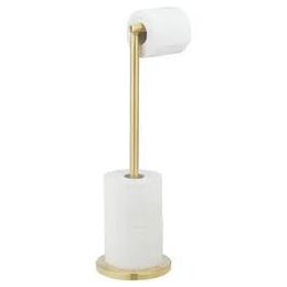 Wenko 2in1 Stand Toilettenpapierhalter Gold, platzsparend, f&uuml;r bis zu 4 Ersatzrollen