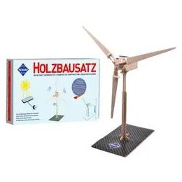 Pebaro 834/2 - Solar Holzbausatz Windrad, 22-teilig, Holzkonstruktion mit solarangetriebenem Propeller