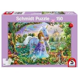Schmidt Spiele Prinzessin mit Einhorn und Schloss (Kinderpuzzle)