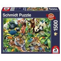 Schmidt Spiele Kunterbunte Tierwelt, Puzzle 1.500 Teile