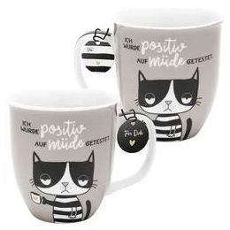 Sheepworld H:)PPY life Tasse 47925 mit Motivdruck "Ich wurde positiv au