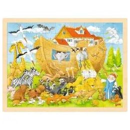 goki 57535 - Einlegepuzzle Einzug in die Arche Noah, 96-teilig, Holz, 40x30cm