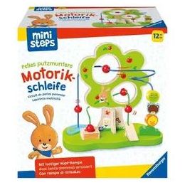 Ravensburger ministeps 4579 Pelles putzmuntere Motorikschleife, fantasievolles Motorikspielzeug aus Holz, mit 2 Drahtschleifen, Baby-Spielzeug ab 1 Jahr