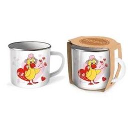 Tr&ouml;tsch Unser Sandm&auml;nnchen Emaille Becher Tasse Schnatterinchen