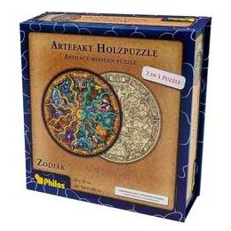 Philos Artefakt Holzpuzzle 2 in 1 Zodiak, 161 Teile, in magnetischer Klappschachtel