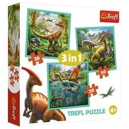 Trefl 3 in 1 Puzzle - Dinosaurier (Kinderpuzzle)