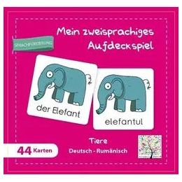 Mein zweisprachiges Aufdeckspiel Tiere Deutsch-Rum&auml;nisch (Kinderspiel)