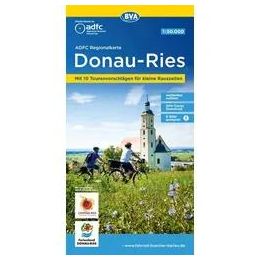 ADFC-Regionalkarte Donau-Ries, 1:50.000, mit Tagestourenvorschl&auml;gen, rei&szlig;- und wetterfest, E-Bike-geeignet, GPS-Tracks Download