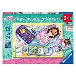 Ravensburger Kinderpuzzle 2x12 Teile - Gabby s Dollhouse - Pyjamaparty