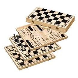 Philos Schach Backgammon Dame Set, Feld 50 mm, mit Tragegriff