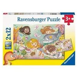 Ravensburger Kinderpuzzle 2x12 Teile - Kleine Feen und Meerjungfrauen