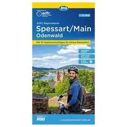 ADFC-Regionalkarte Spessart/Main/Odenwald, 1:75.000, mit Tagestourenvorschl&auml;gen, rei&szlig;- und wetterfest, E-Bike-geeignet, GPS-Tracks Download