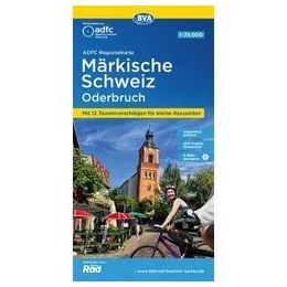 ADFC-Regionalkarte M&auml;rkische Schweiz Oderbruch, 1:75.000, mit Tagestourenvorschl&auml;gen, rei&szlig;- und wetterfest, E-Bike-geeignet, GPS-Tracks Download