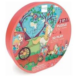 SCRATCH 2in1 Spielpuzzle 3D Prinzessin 32 Teile