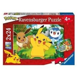 Ravensburger Kinderpuzzle 05668 - Pikachu und seine Freunde - 2x24 Teile Pok&eacute;mon Puzzle f&uuml;r Kinder ab 4 Jahren