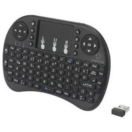 Renkforce RF-MWK-100 Funk Tastatur Deutsch, QWERTZ Schwarz Integriertes Touchpad