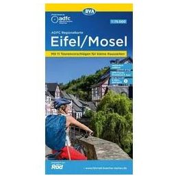 ADFC-Regionalkarte Eifel/ Mosel, 1:75.000, mit Tagestourenvorschl&auml;gen, rei&szlig;- und wetterfest, E-Bike-geeignet, GPS-Tracks-Download