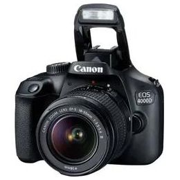 Canon EOS 4000D Kit 18-55mm III Digitale Spiegelreflexkamera EF-S 18-55 mm IS II 18 Megapixel Schwarz Optischer Sucher, mit eingebautem Blitz, WiFi