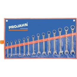 Projahn Ratschenschl&uuml;ssel-Satz GearTech, in Rolltasche, metrisch, 14-tlg.