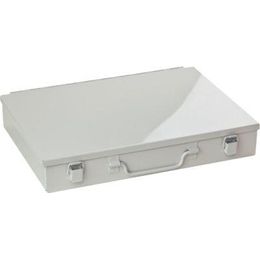 Sortimentskoffer ADB, leer, 6-fache Einteilung, abschlie&szlig;bar, mit Griff, B 330 x T 230 x H 50 mm, Stahl & ABS-Kunststoff, lichtgrau RAL 7035