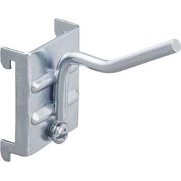Lochwandhaken WFI, schr&auml;g, f&uuml;r Lochplatten mit Lochgr&ouml;&szlig;e 9 x 9 mm & Lochabstand 38 mm, L 50 mm, Stahl, 5 St&uuml;ck