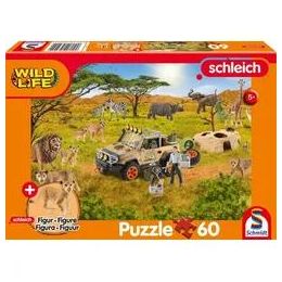 Schmidt Spiele Wild Life, In der Sarvanne, 60 Teile, mit Add-on (eine Original Figur L&ouml;wenjunge)