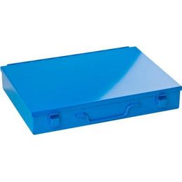 Sortimentskoffer ADB, leer, 6-fache lange Einteilung, abschlie&szlig;bar, mit Griff, B 330 x T 230 x H 50 mm, Stahl & ABS-Kunststoff, lichtblau RAL 5012