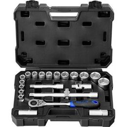 Projahn Steckschl&uuml;ssel-Set PROFICRAFT, 22-teilig, 1/2" Antrieb, 48-Zahn-Knarre, Kunststoffkoffer