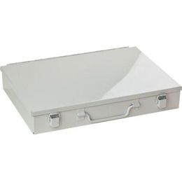 Sortimentskoffer ADB, leer, 24-fache Einteilung, abschlie&szlig;bar, mit Griff, B 330 x T 230 x H 50 mm, Stahl & ABS-Kunststoff, lichtgrau RAL 7035