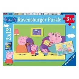 Ravensburger Kinderpuzzle 2x12 Teile - Peppa Wutz - Zuhause bei Peppa