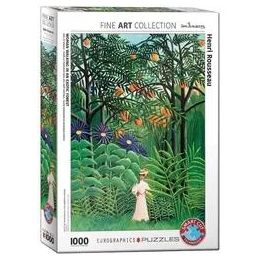 Eurographics Frau in einem exotischen Wald von Henri Rousseau