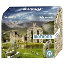 Matador 11514 - Catapults, Baukasten Mittelalter, Holz, 56 Teile, Konstruktionsbaukasten, ab 5 Jahren, Spielend lernen!