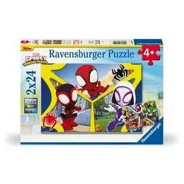 Ravensburger Kinderpuzzle 2x24 Teile - Spider-Man - Spidey und seine Super-Freunde