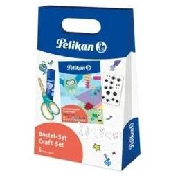 Herlitz Pelikan Bastel Set: Schere, Klebestift, Tonzeichenkarton, Wackelaugen, Bastelvorlagen